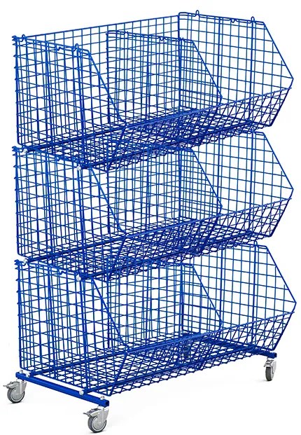 FEROPLAST spol. s.r.o Průmyslový úložný koš KS6, kompletní set 3 košů na kolečkách