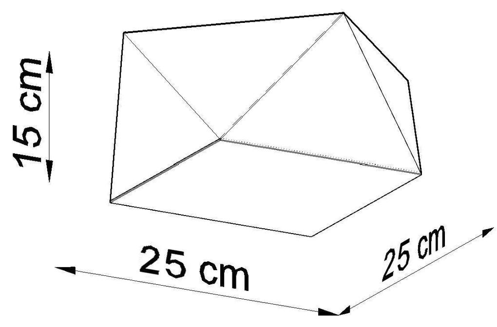 Stropní svítidlo Hexa, 1x černé plastové stínítko, (bílý plast), (25 cm)