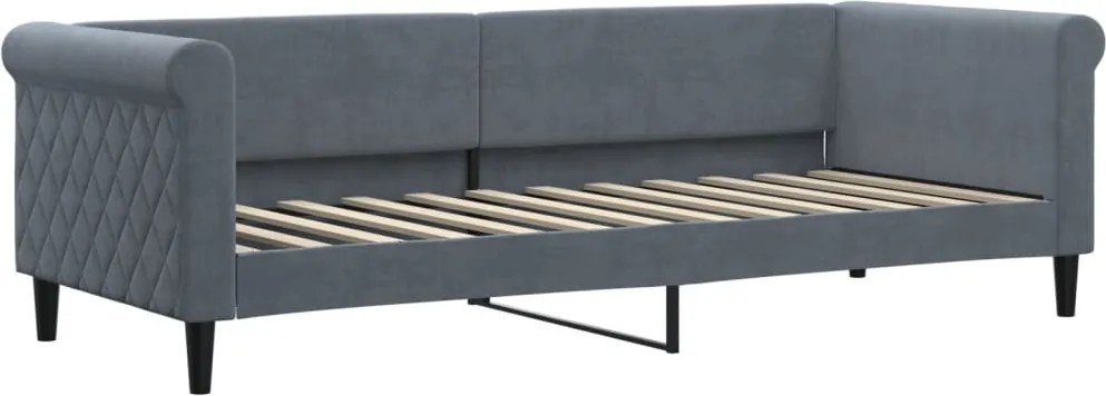 Válenda s přistýlkou tmavě šedá 80 x 200 cm samet 3197765