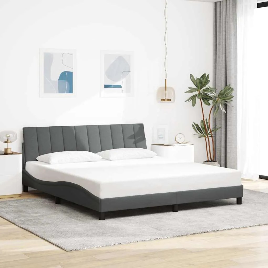 Rám postele bez matrace Hanko tmavě šedý 180 x 200 cm textil 3310406