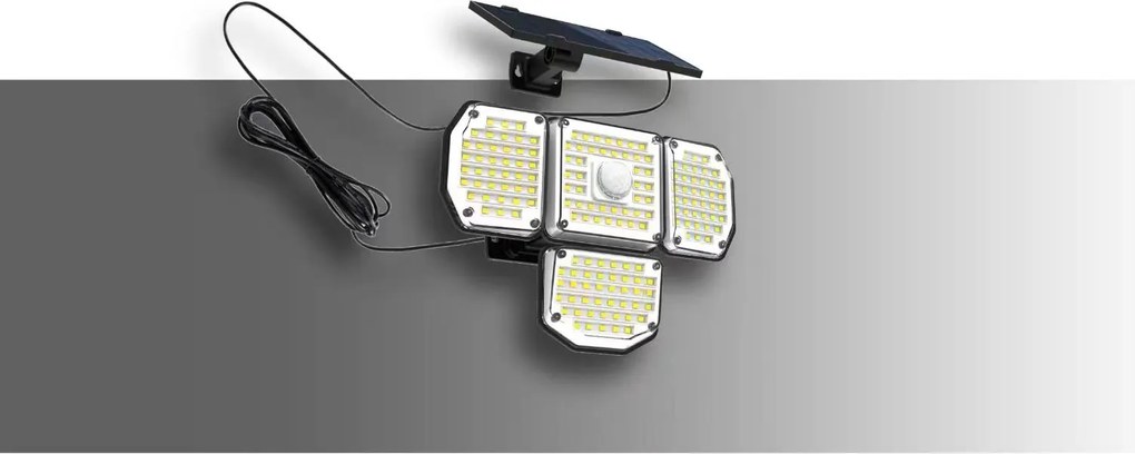 Venkovní solární nástěnné LED osvětlení PIR čidlo,Immax CLOVER-2 s externím panelem, 5W