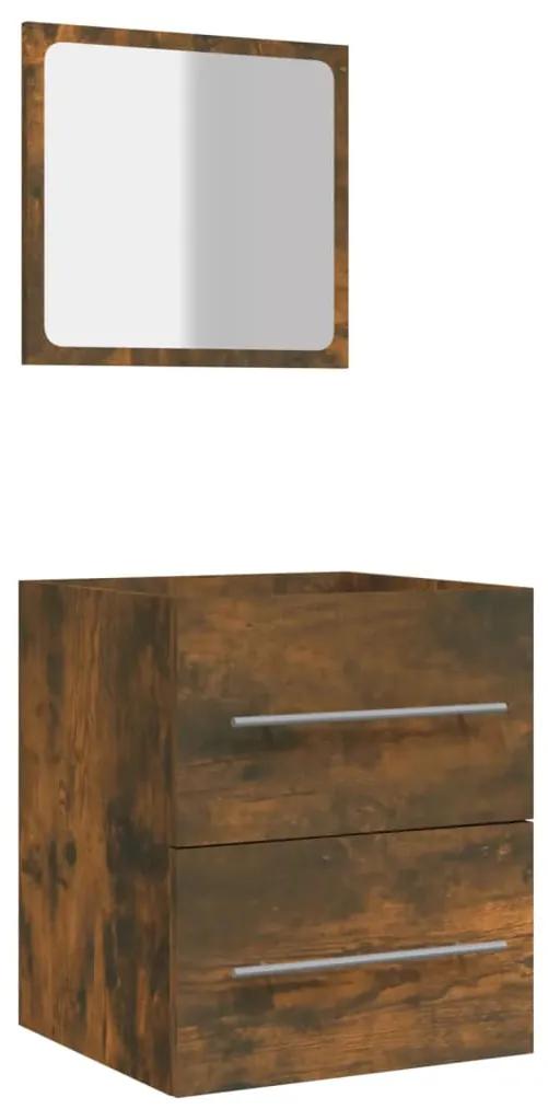 vidaXL Koupelnová skříňka se zrcadlem kouřový dub 41 x 38,5 x 48 cm
