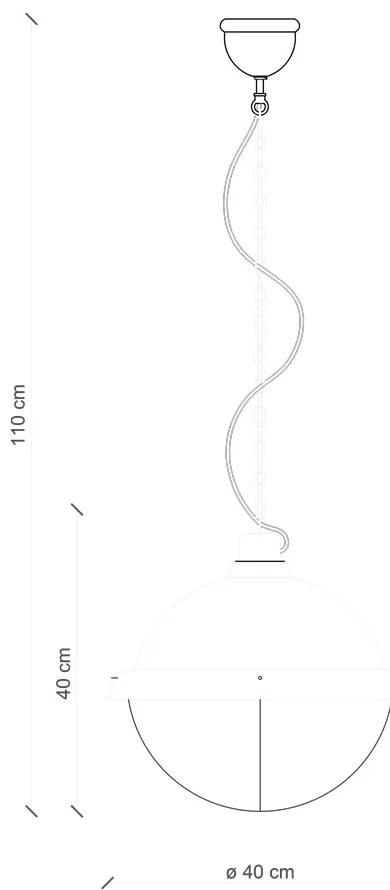 Ferroluce Závěsné retro svítidlo INDUSTRIAL, v. 40 cm, 1xE27