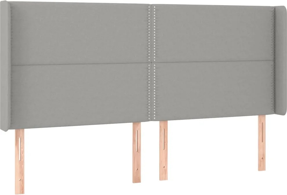 Box spring postel s matrací a LED světle šedá 200x200 cm textil 3138261