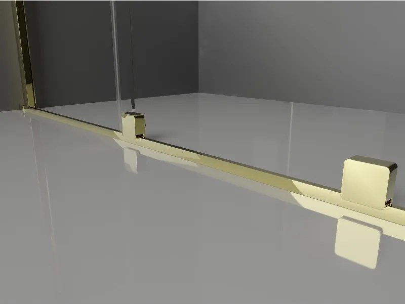Mexen Velar, sprchový kout s posuvnými dveřmi 90 x 120 cm, 8mm šedé sklo, zlatá lesklá, 871-090-120-41-50