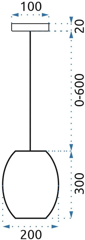 Toolight - Chromovaná skleněná závěsná lampa 1xE27 60W APP564-1CP, chromová, OSW-09670