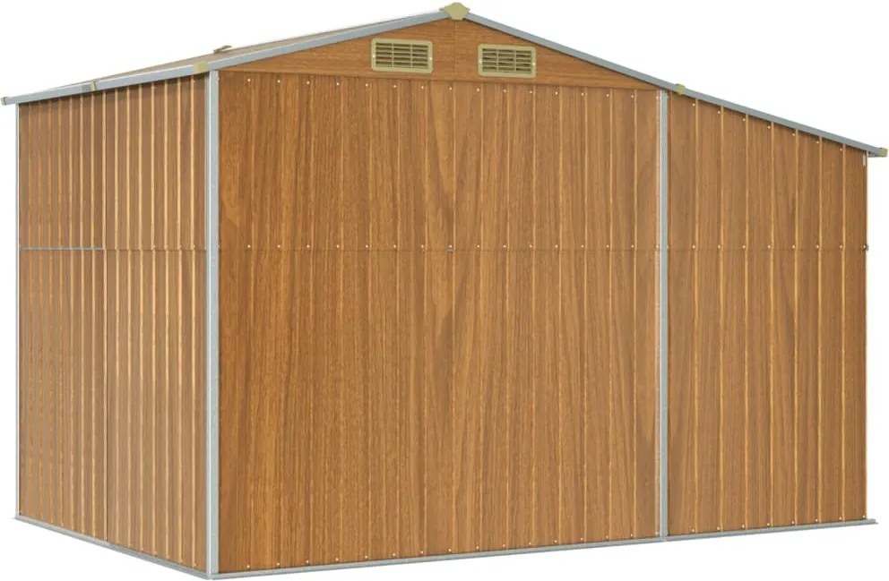 Zahradní kůlna světle hnědá 277x192,5x179 cm pozinkovaná ocel 3188298