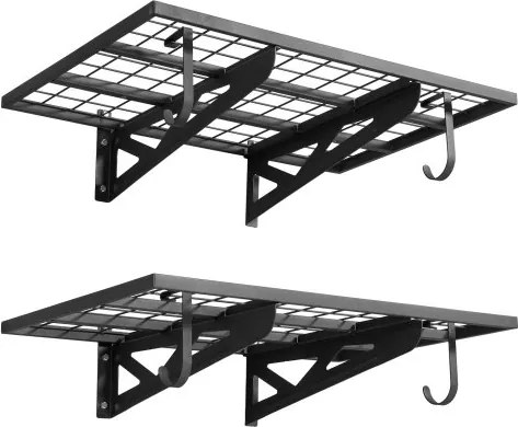 Dvoupatrový vysoce odolný nástěnný regál do garáže, 610 × 914 mm VEVOR – 914 × 620 × 210 mm