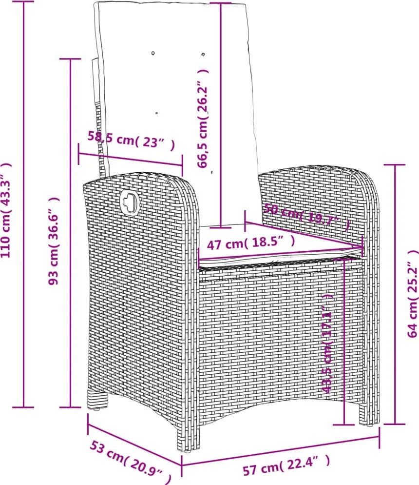 vidaXL 4dílný zahradní jídelní set s poduškami béžový polyratan [3277371]