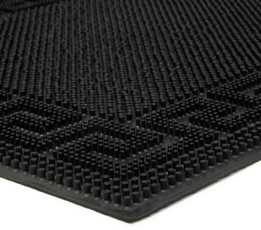Gumová čisticí rohož Pins Deco 40 x 60 x 0,8 cm, černá