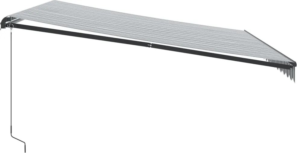 Ručně zatahovací markýza antracitová a bílá 450 x 350 cm 3215812