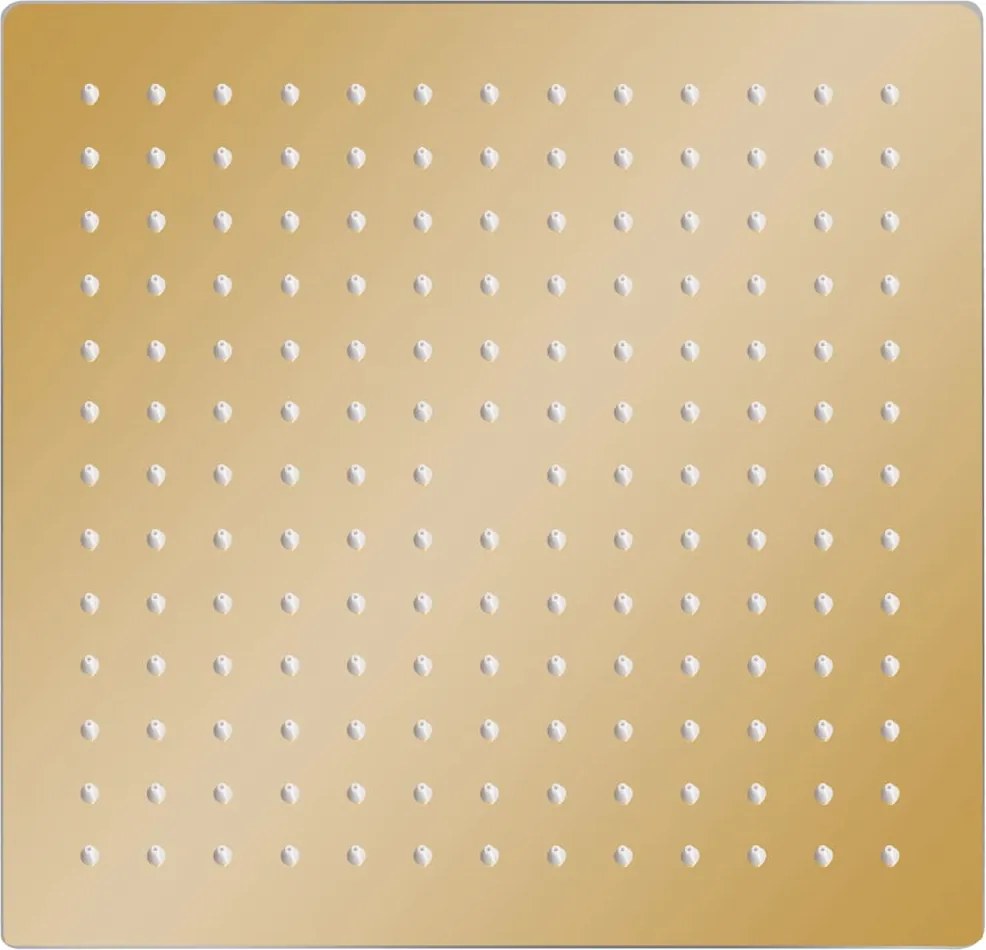 Dešťová sprchová hlavice nerezová ocel 30x30 cm čtvercová zlatá 147710
