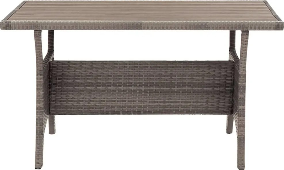 vidaXL Zahradní stůl 120 x 70 x 66 cm polyratan [316584] Barva: Tmavě šedá