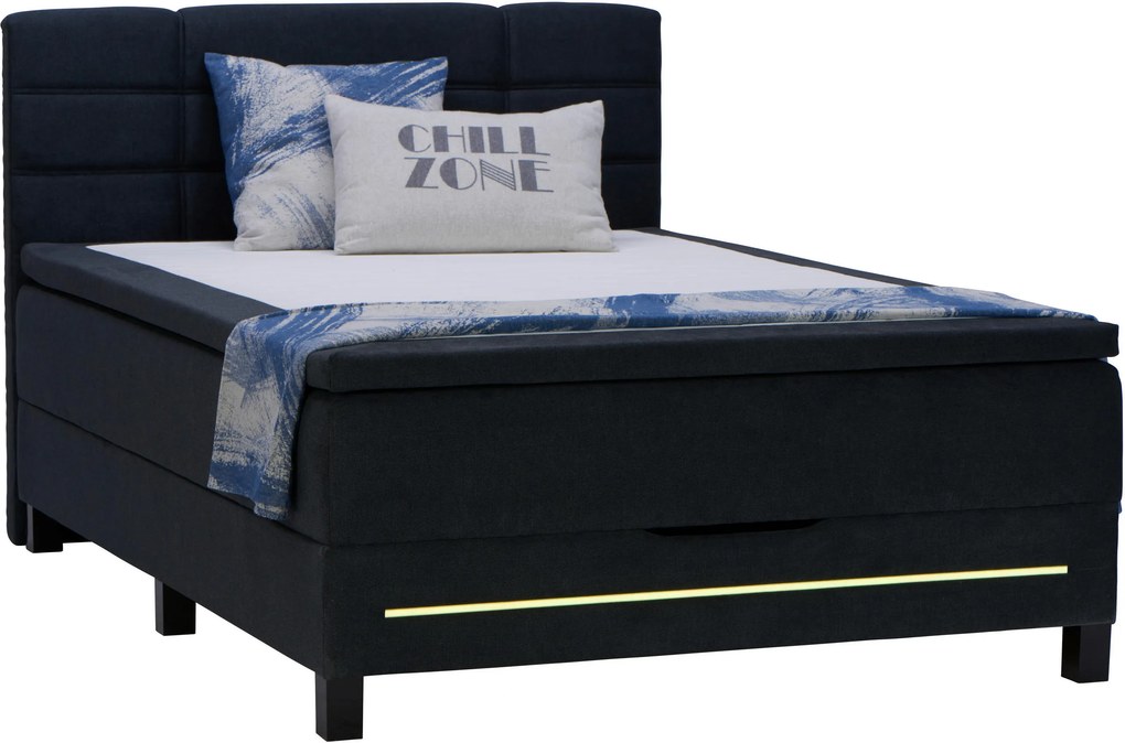 XXXLutz POSTEL BOXSPRING, 140/200 cm, antracitová Carryhome - Postele s úložným prostorem - 002157036701