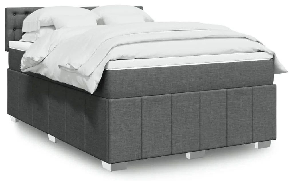 Box spring postel s matrací tmavě šedý 140 x 190 cm textil 3289378