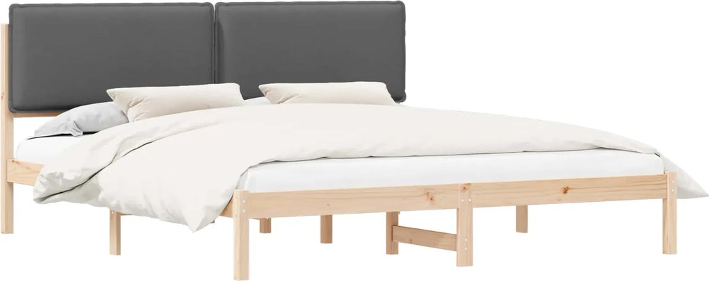 Rám postele s čalouněným čelem Tmavě šedá 200 x 200 cm 3405558