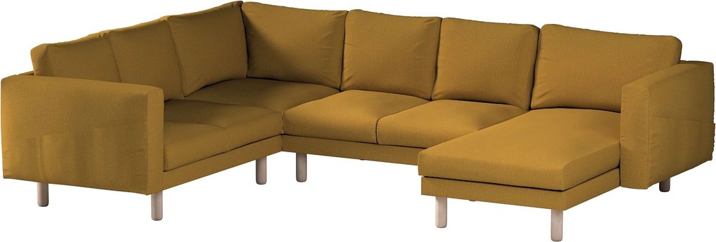 Potah na pohovku IKEA Norsborg rohová, 5-místná se šezlongem barva žlutá látka pletený vzor