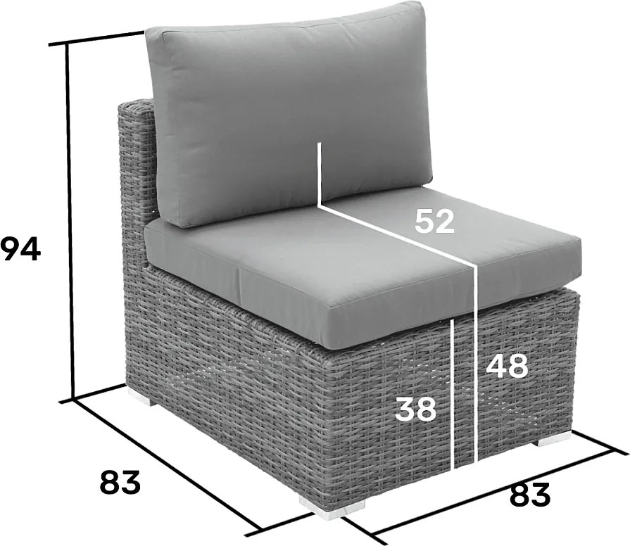 DEOKORK Ratanová variabilní sestava MALIBU  pro 5 osob (šedá)