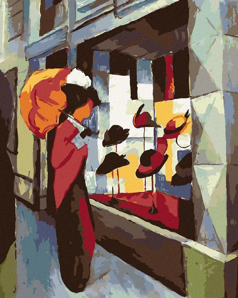 zuty zuty - malování podle čísel - obchod s klobouky (august macke), 80x100 cm, plátno