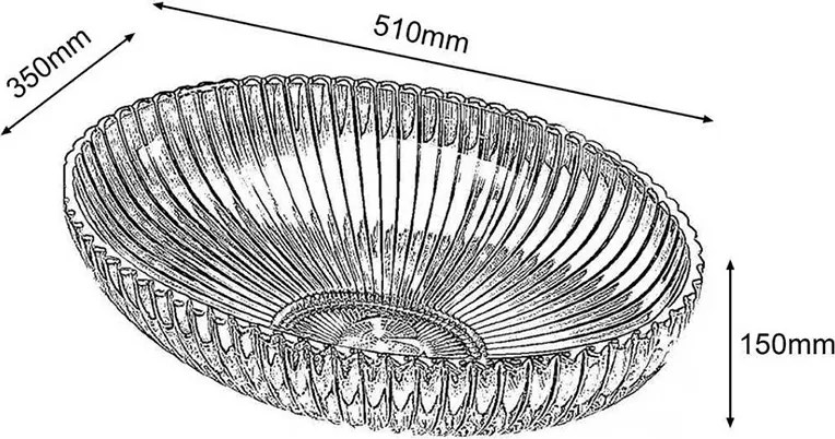 BPS-koupelny Skleněné umyvadlo na desku HYD-BRT3-TR-510 51x35 cm, transparent