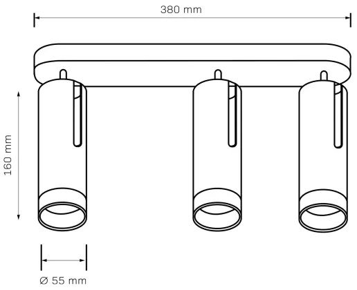 Bodové svítidlo FADO 3xGU10/10W/230V černá