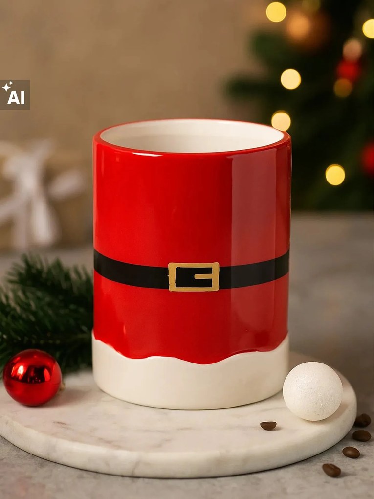 Sinsay - Vánoční úložný box s motivem Santa Clause - červená