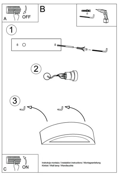 Sollux SL.0001 - Nástěnné svítidlo ATENA 1xE27/60W/230V 40,5 cm bílá