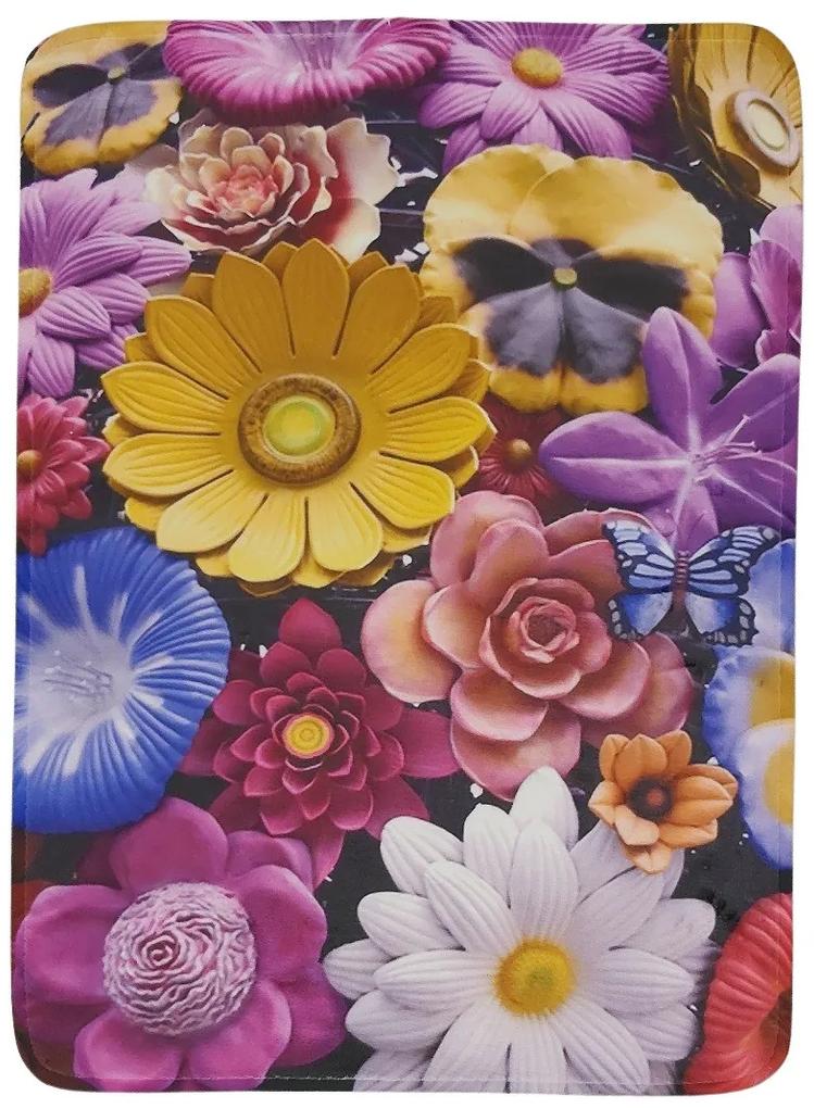 Apextextil koberce Protiskluzová 3D předložka Květy - 50x70 cm