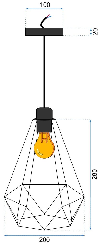 Toolight - Stropní lampa Reno 1xE27 180986, černá, OSW-00011