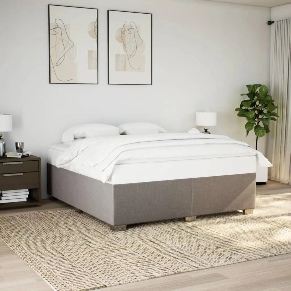 Rám postele bez matrace taupe 200 x 200 cm textil 3284503