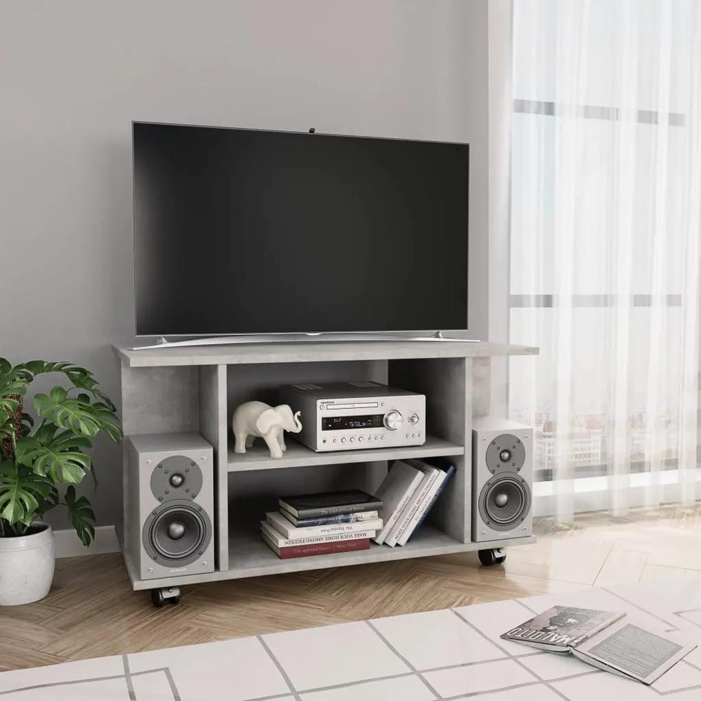 800193 vidaXL 800193  TV Cabinet with Castors Concrete Grey 80x40x40 cm Chipboard