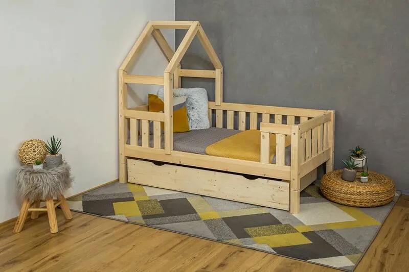 MAXIDO Dětská postel domeček Zara - jeden šuplík 160x80 šedá
