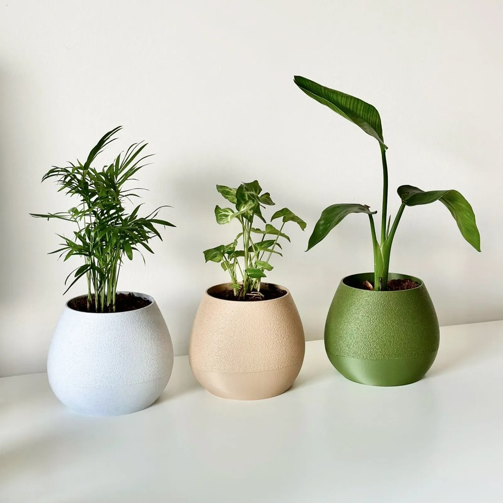 Plantbee Samozavlažovací květináč Gris stříbrná