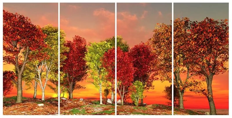 Obraz barevných stromů (160x80 cm), 40 dalších rozměrů