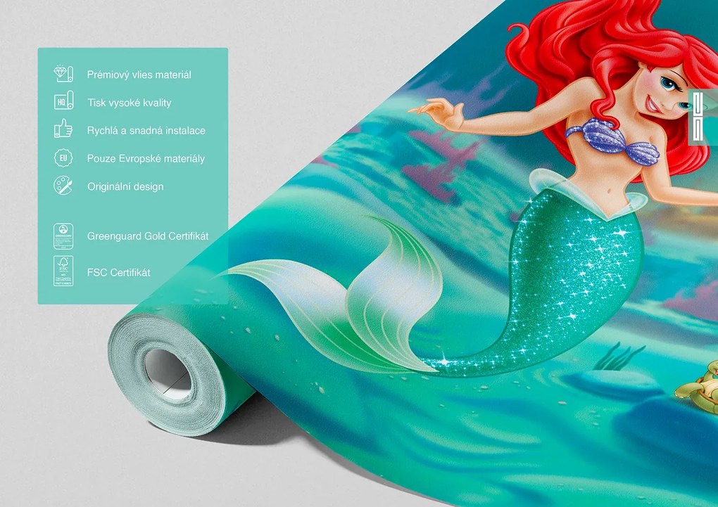 Dětská vliesová fototapeta na zed' Ariel pod vodou, Disney | 202 x 90 cm | DFTDNH 5320