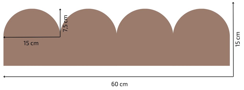 PIPPER. Textilní samolepící tapeta - Mini Oblouk - Hnědá barva Barva: Tmavá