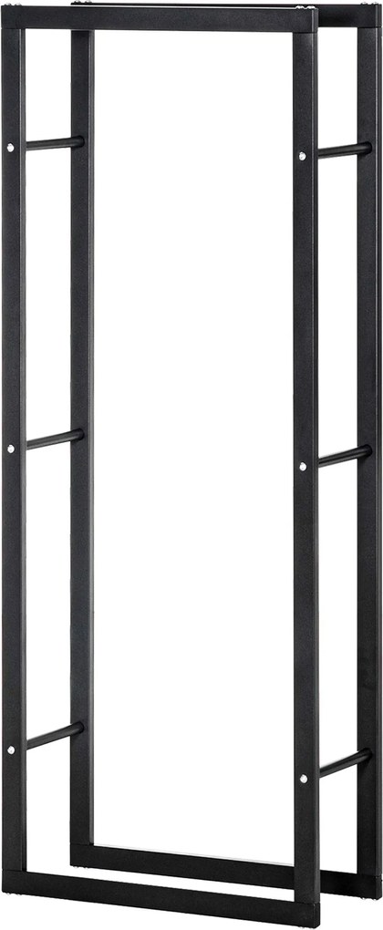 HOMCOM Metalový stojan na dřevo 60 x 25 x 150 cm - Stohovací pomocník pro dřevo, ocelová konstrukce do 100 kg | Aosom