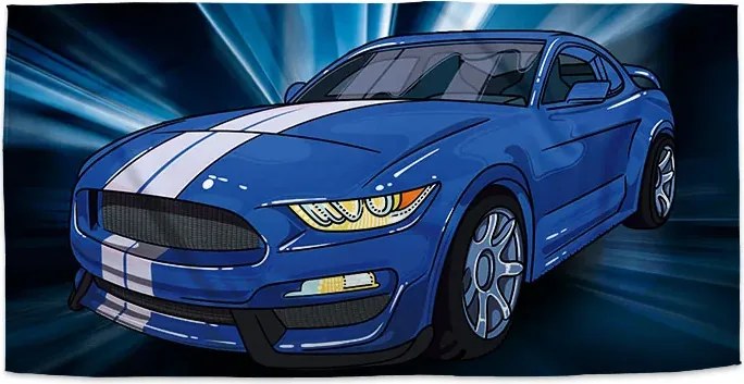 Sablio Ručník Mustang Modré pozadí - 50x100 cm