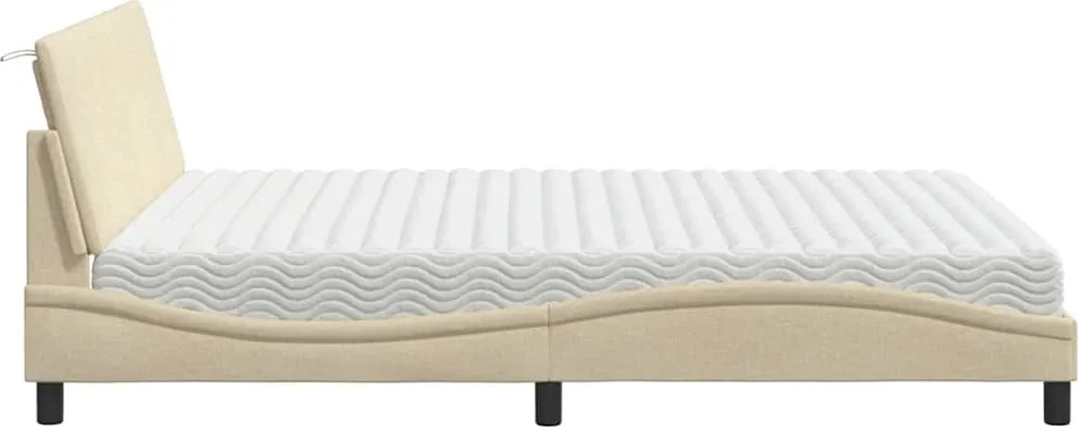 Postel s matrací Hanko krémová 160 x 200 cm textil 3310543
