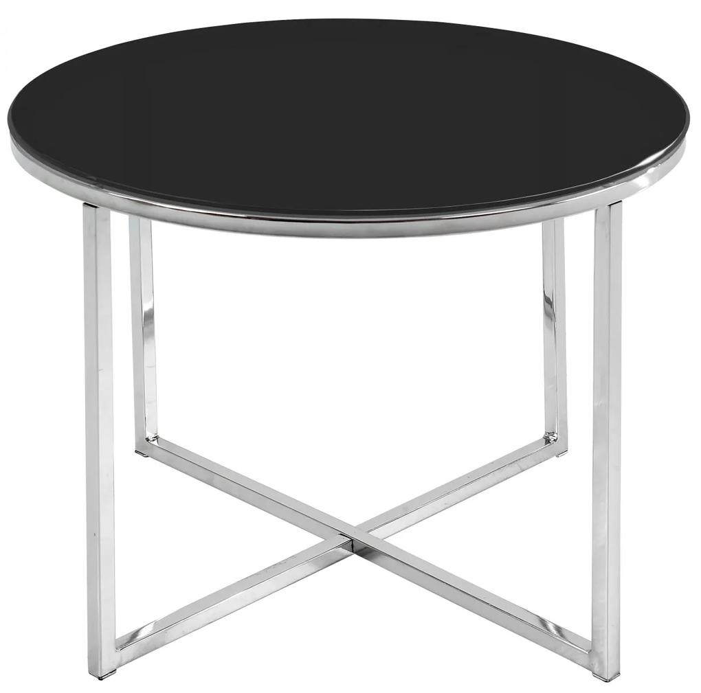 Bighome - Příruční stolek CROSS 55 cm, černá