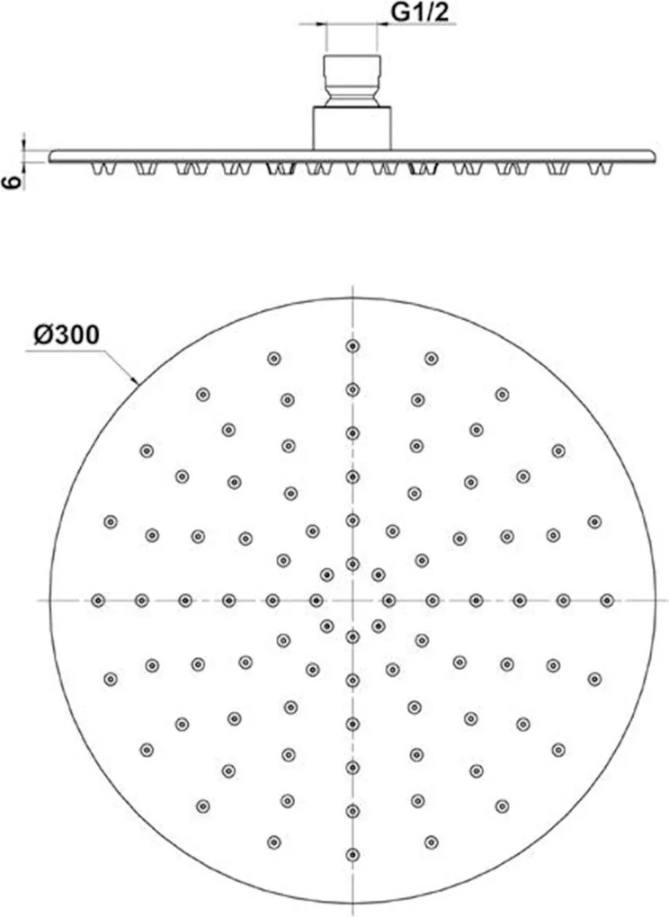 Sapho Sapho, Hlavová sprcha, průměr 300mm, zlato mat, SF41G