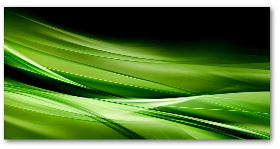 Wallmuralia Moderní akrylový fotoobraz Zelené vlny pozadí 120x60 cm