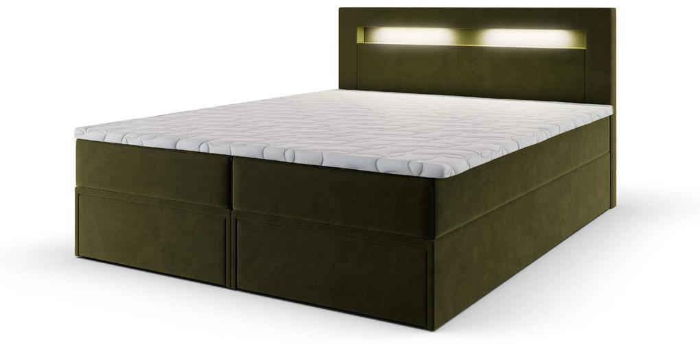 MSL Kontinentální čalouněná postel LINDOS (180 x 200 cm) Barva látky: MONOLITH 38
