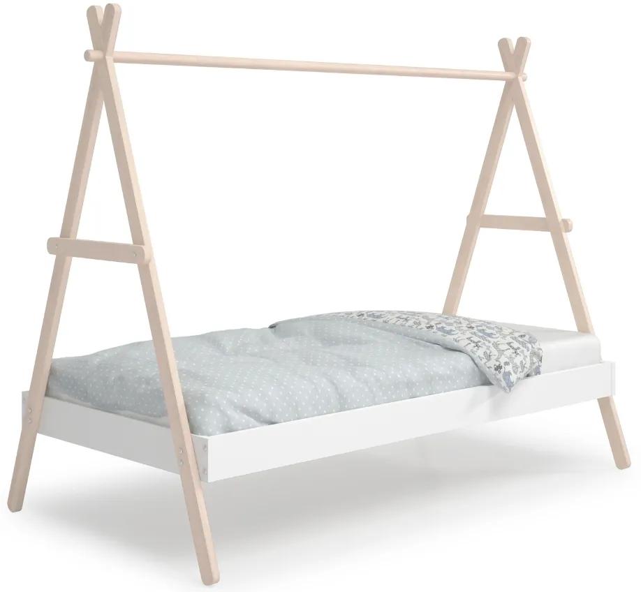 Bílá lakovaná dětská postel Marckeric Trufa 90 x 200 cm