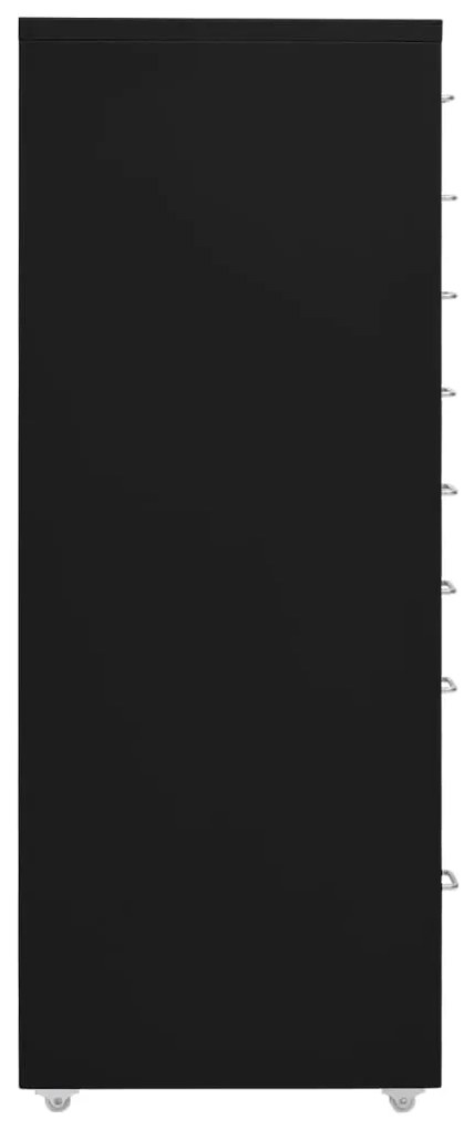 Mobilní kartotéka černá 28 x 41 x 109 cm kov - Default Title