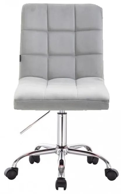 Velurová židle na kolečkách TOLEDO - světle šedá
