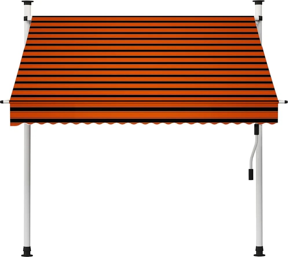Ručně zatahovací markýza 200 cm oranžovo-hnědá 145836