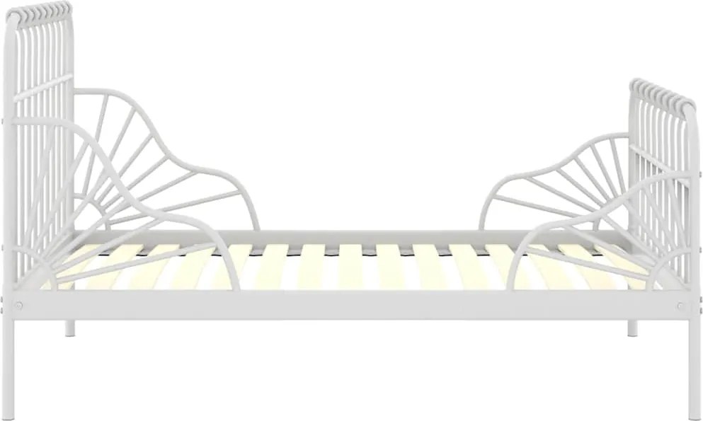 Prodloužitelný rám postele bílý kov 80 x 130/200 cm 324741