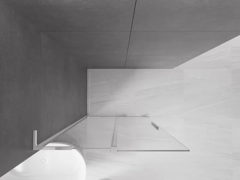 Mexen Velar L, posuvná sprchová zástěna Walk-in 110 x 200 cm, 8mm čiré sklo, chromová, 871-110-003-03-01