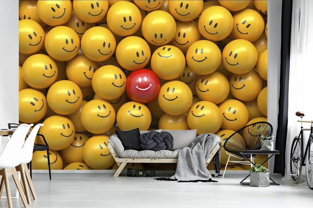 Fototapeta - Usmívající se emotikony (254x184 cm)